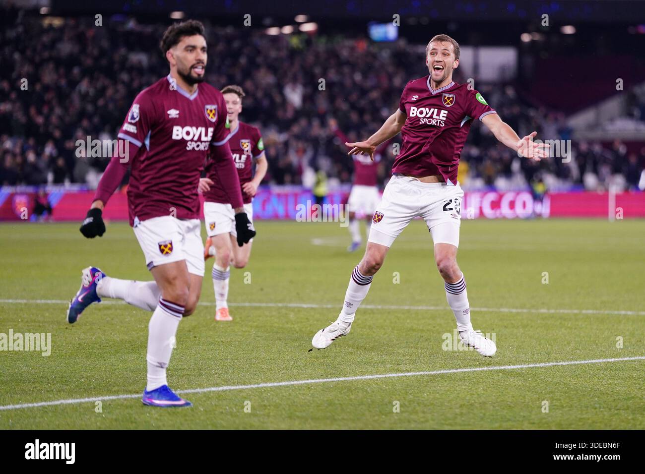 Tomas Soucek of West Ham United celebrates goal during the Premier ...