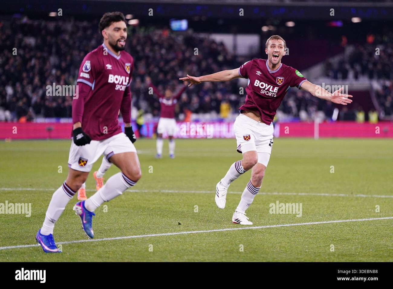 Tomas Soucek of West Ham United celebrates goal during the Premier ...