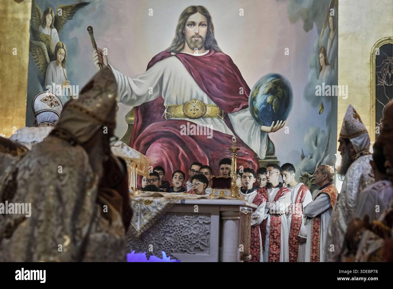 A Coptic Orthodox bishop leads Christmas prayers at Archangel Michael ...
