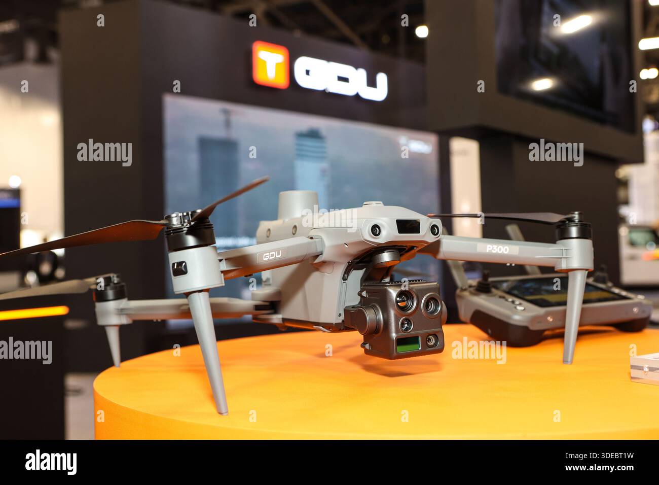 January 6, 2026: A GDU P300 drone on display during the Consumer ...
