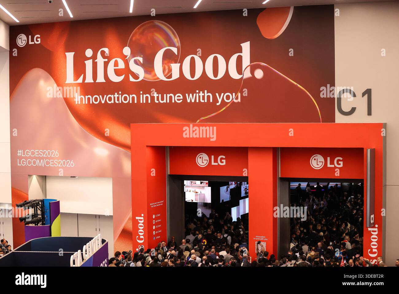 January 6, 2026: The LG sign on display during the first day of the ...