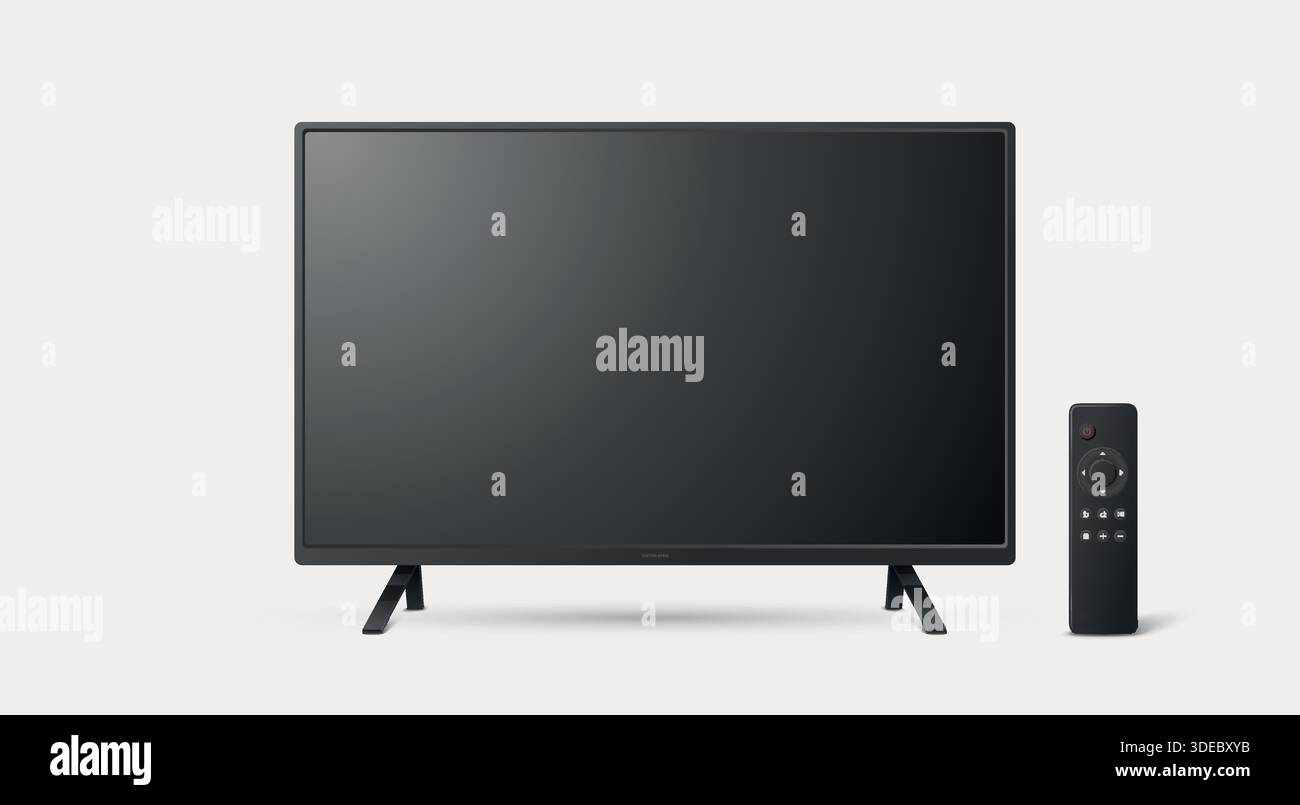 Vector 3d Realistic Black TV Screen, Isolated. Smart TV Screen with ...