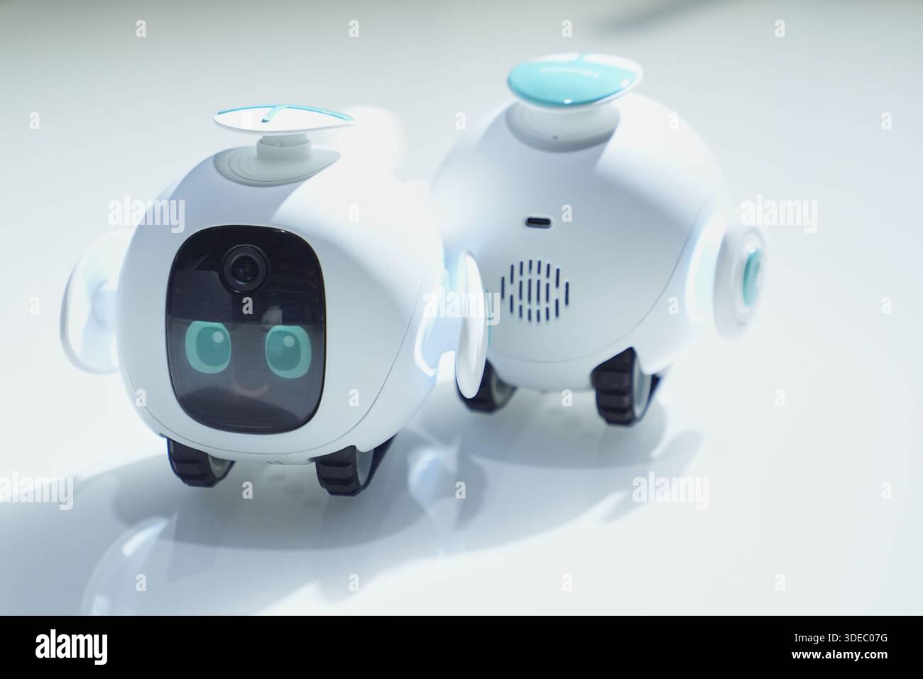 Hisense companion robots sit on display during the CES tech show ...