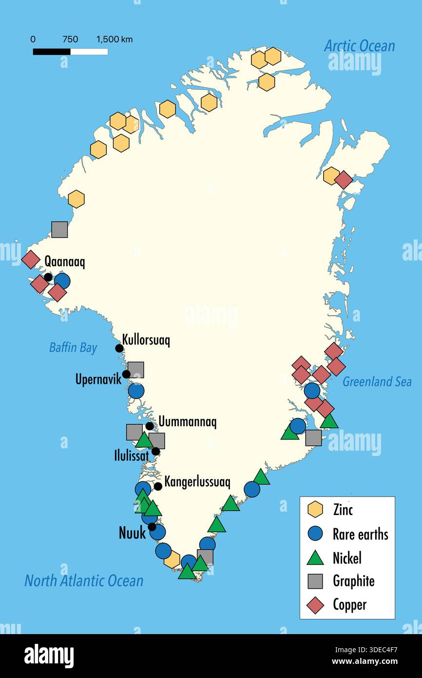 Greenland Mineral Resources Map – Zinc, Rare Earths, Copper, Graphite ...