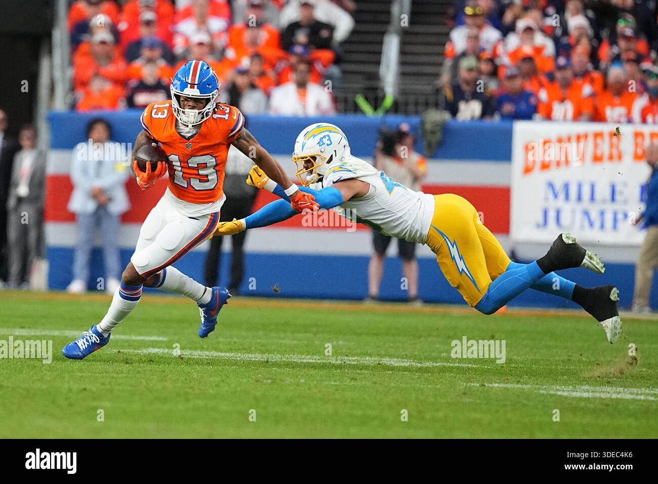 Denver Broncos wide receiver Pat Bryant (13) runs with the ball against ...