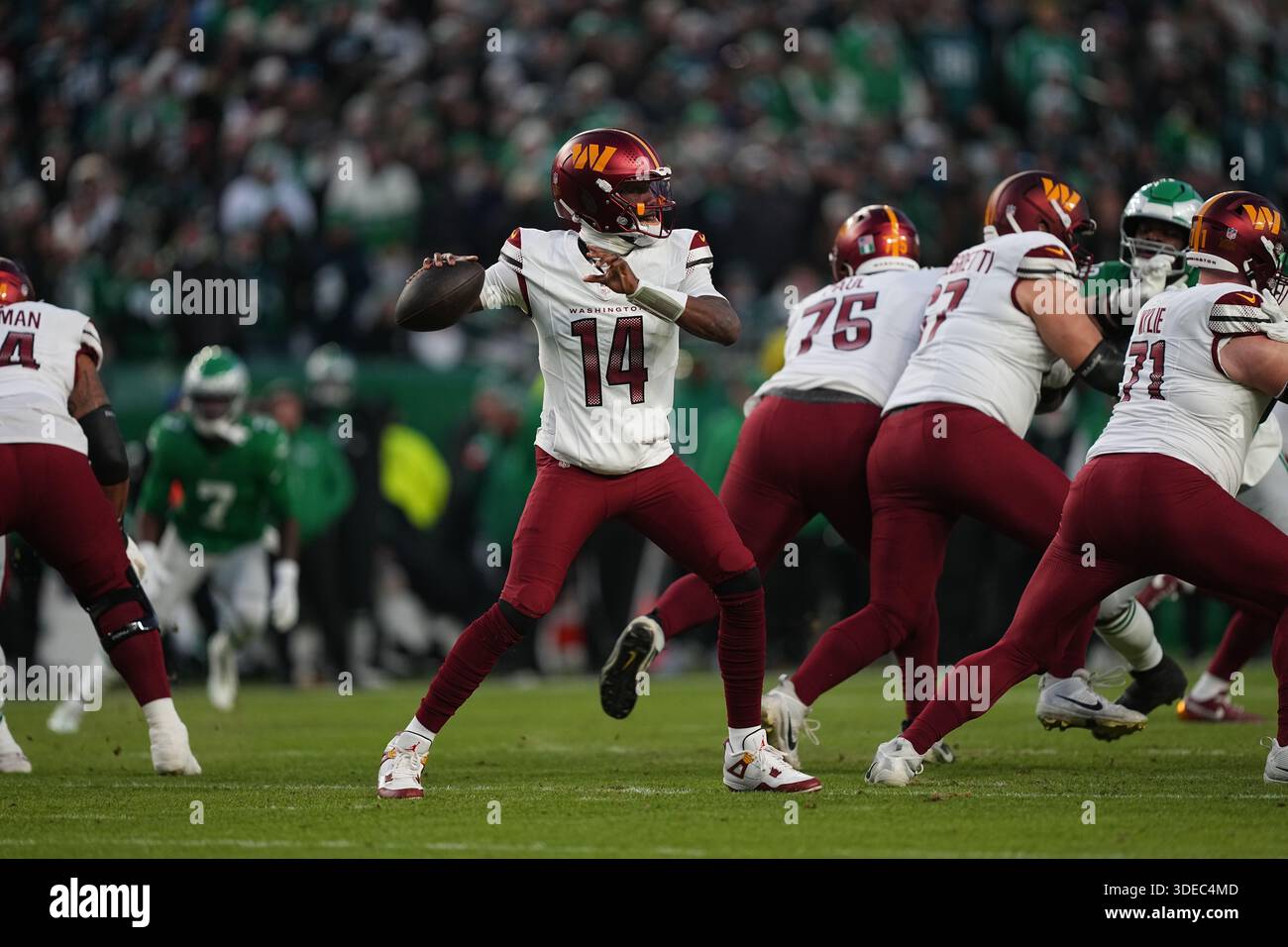 Washington Commanders quarterback Josh Johnson in action during an NFL ...