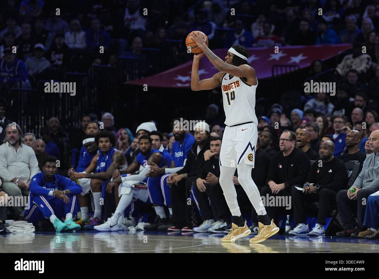 Denver Nuggets' Daron Holmes II in action during an NBA basketball game ...