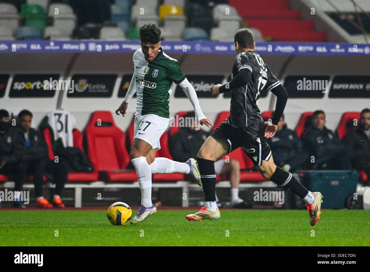 Leiria, Portugal. 6 January 2026. Alisson Santos forward of Sporting CP ...