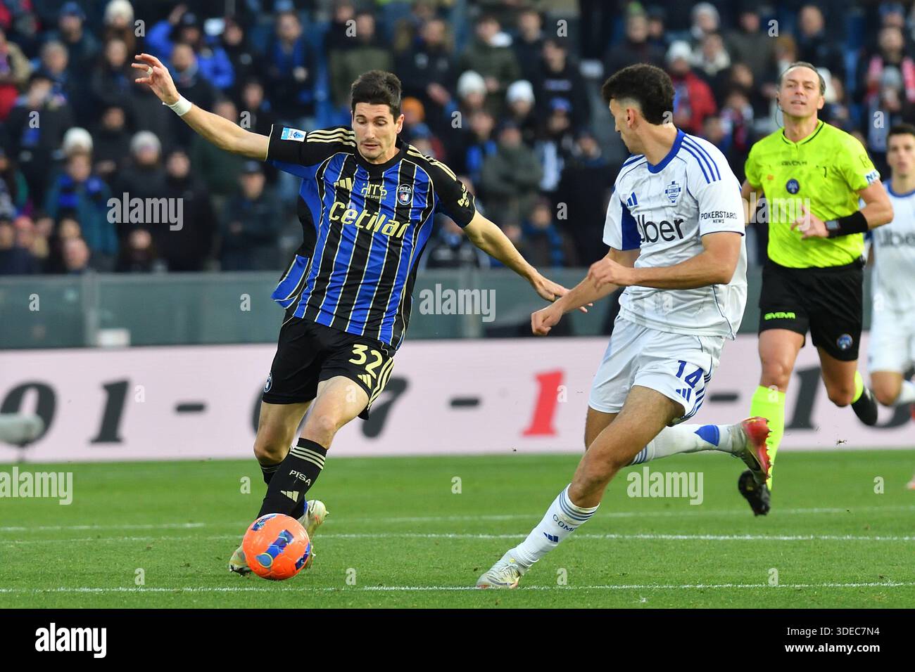 Stefano Moreo (Pisa) thwarted by Jacobo Ramon Naveros (Como) during ...
