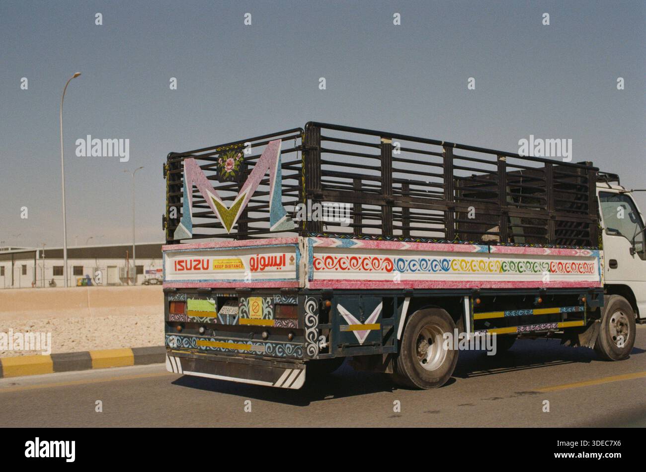 Colorful truck driving on highway in Riyadh Saudi Arabia Stock Photo ...
