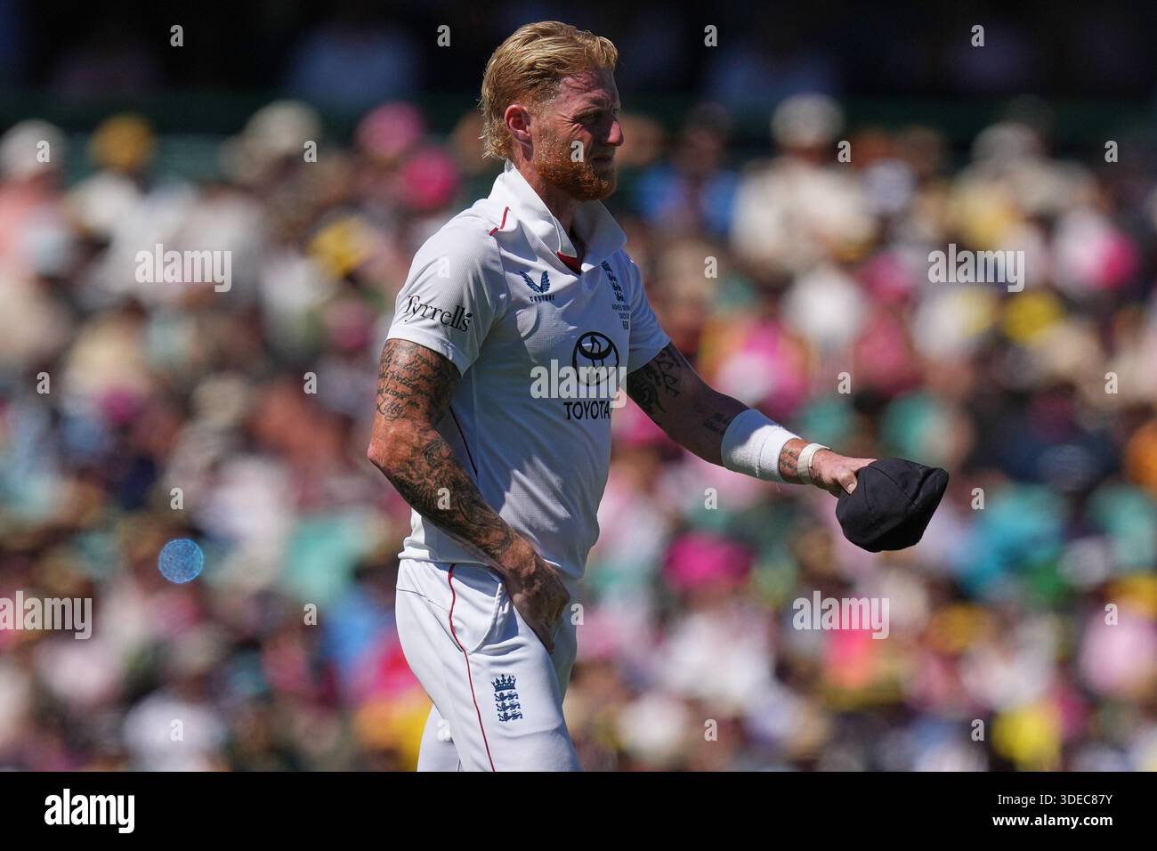 England's Ben Stokes walks from the field during play on day four of ...