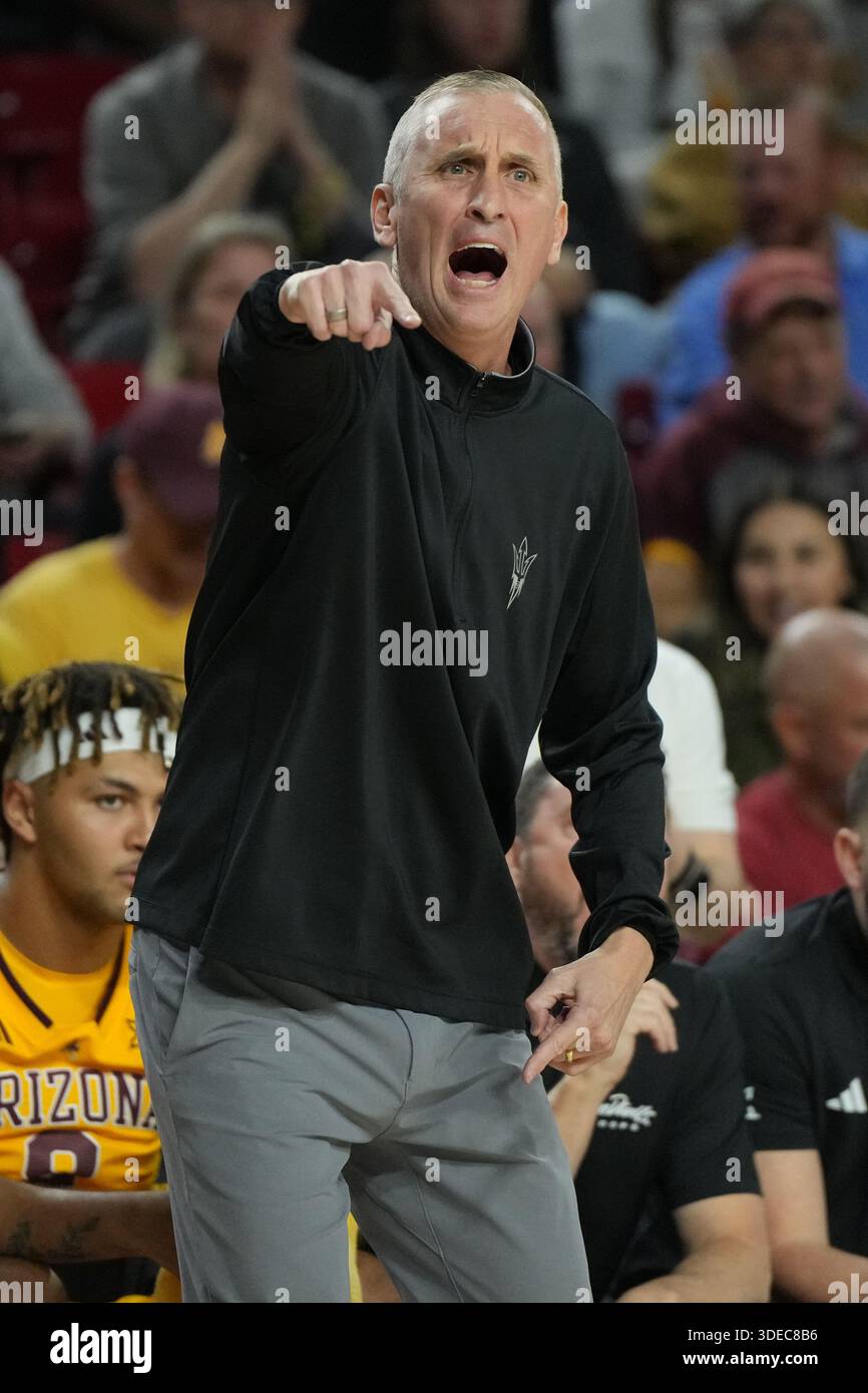 Arizona State head coach Bobby Hurley against Gonzaga during the first ...