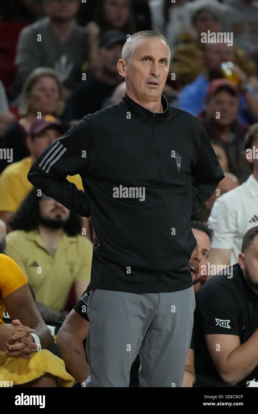 Arizona State head coach Bobby Hurley against Gonzaga during the first ...