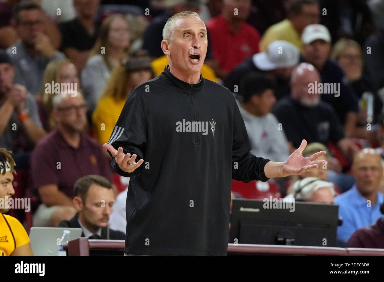 Arizona State head coach Bobby Hurley against Gonzaga during the first ...