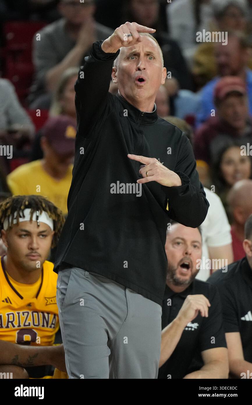 Arizona State head coach Bobby Hurley against Gonzaga during the first ...