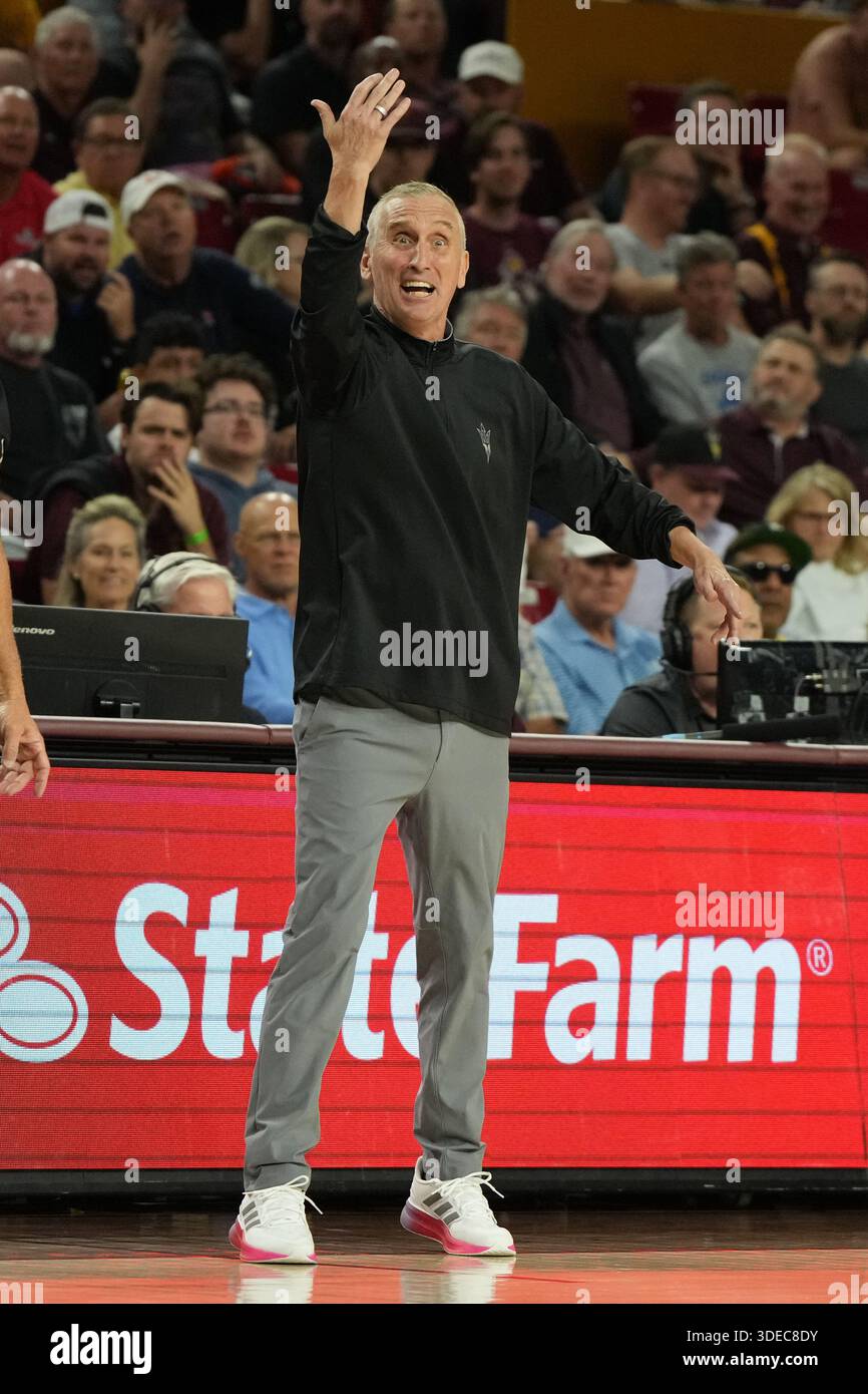 Arizona State head coach Bobby Hurley against Gonzaga during the first ...