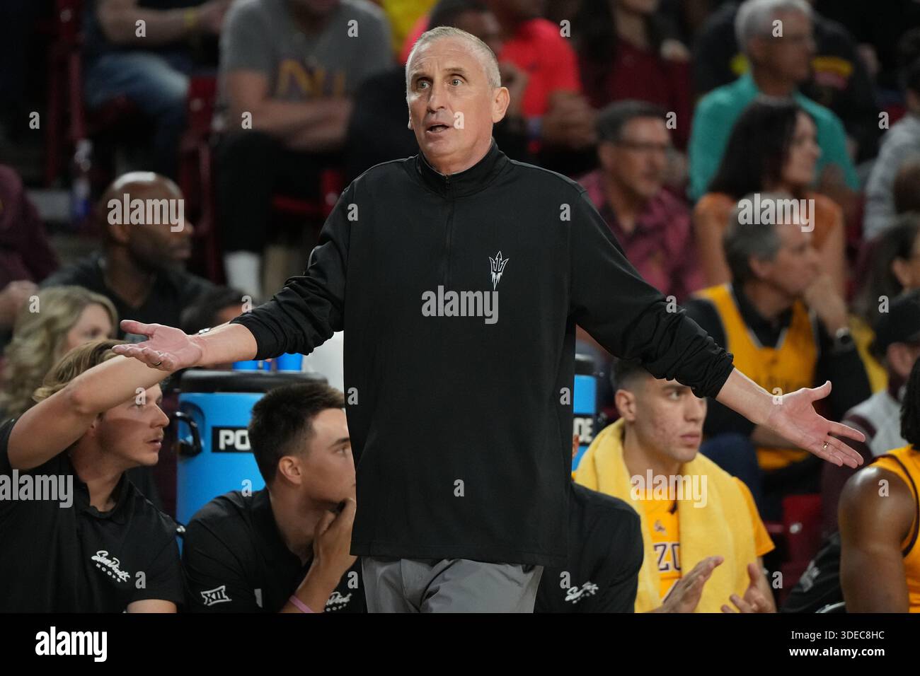 Arizona State head coach Bobby Hurley against Gonzaga during the first ...