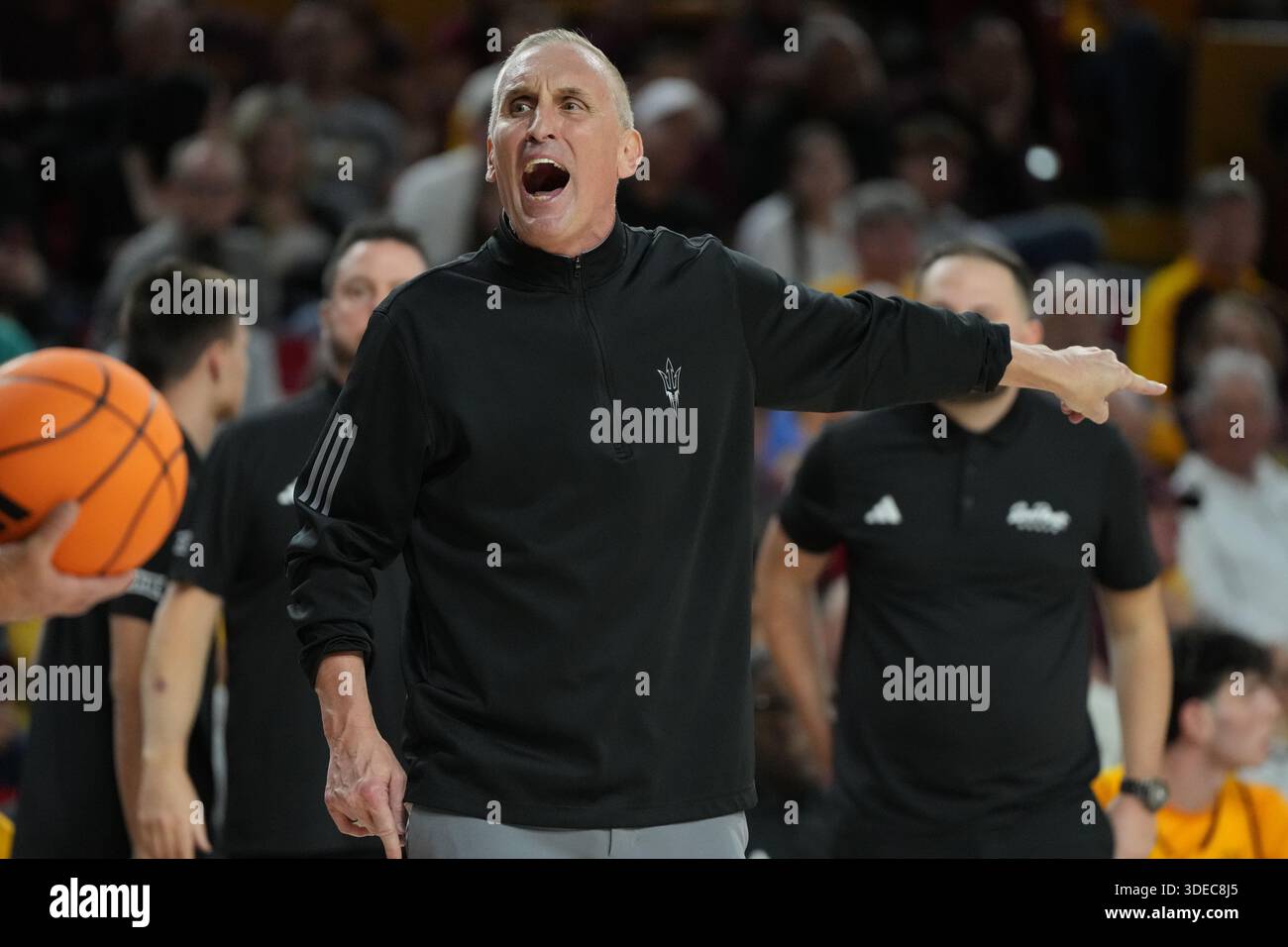 Arizona State head coach Bobby Hurley against Gonzaga during the first ...