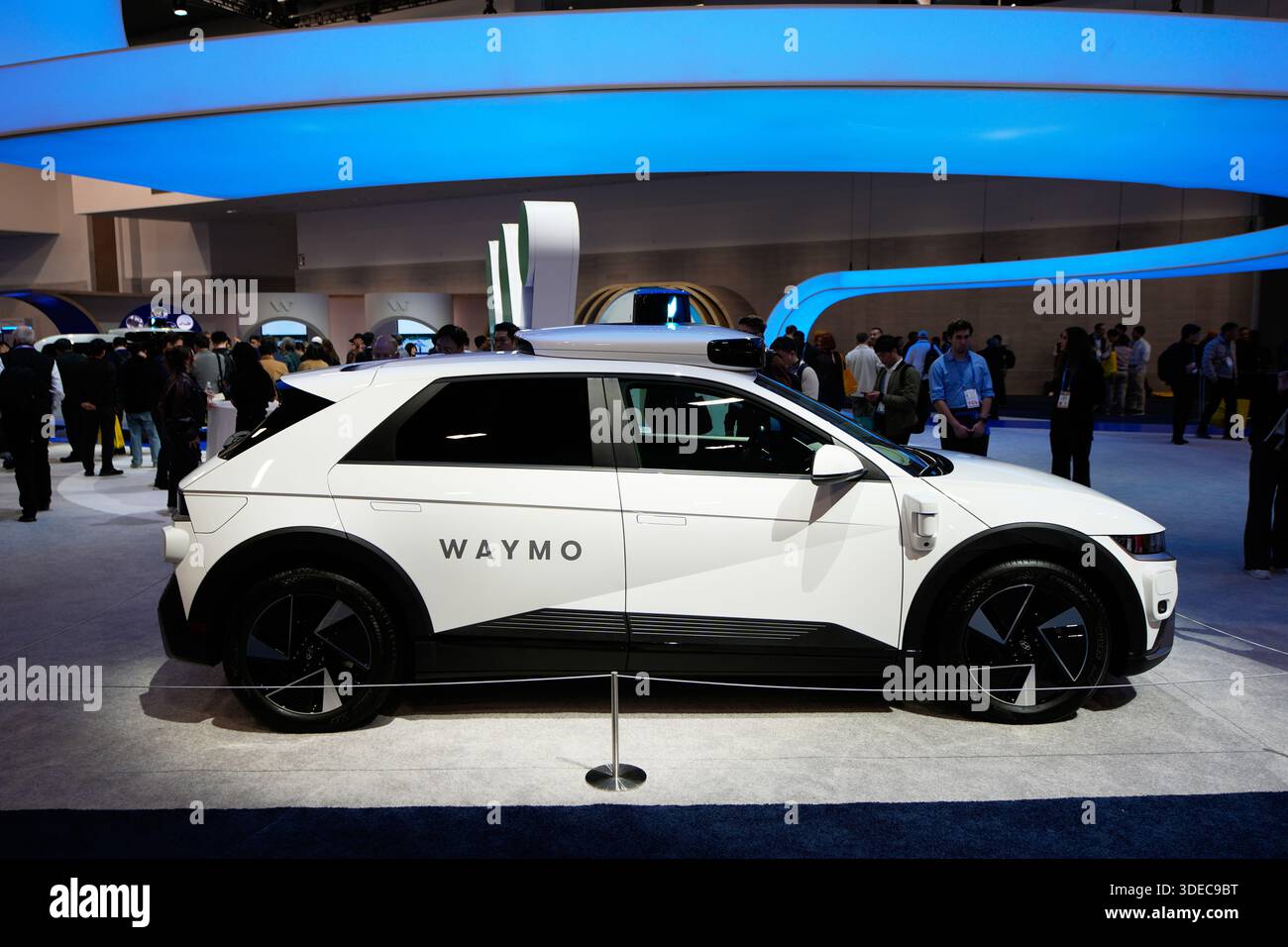 A Waymo Ojai sits on display at the Waymo booth during the CES tech ...