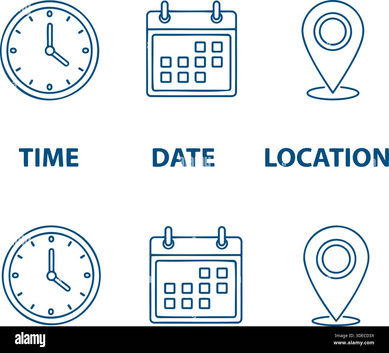 Calendar schedule icons white Stock Vector Images - Alamy