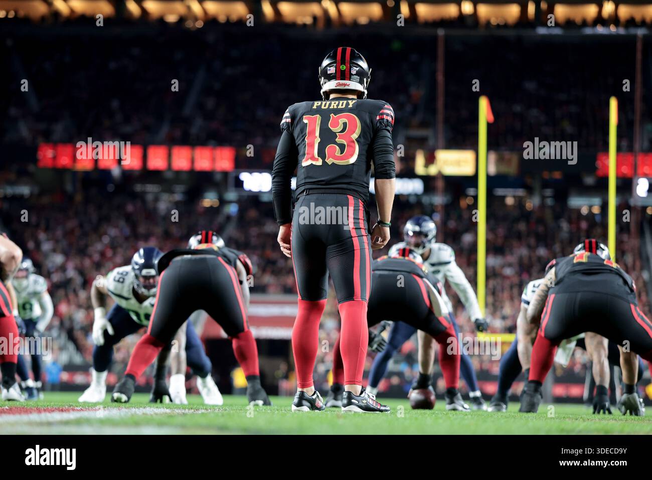 San Francisco 49ers quarterback Brock Purdy (13) calls his cadence ...