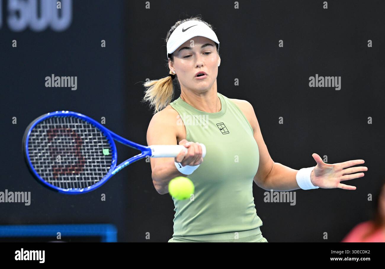 Anna Kalinskaya of Russia in action against Jessica Pegula of the ...