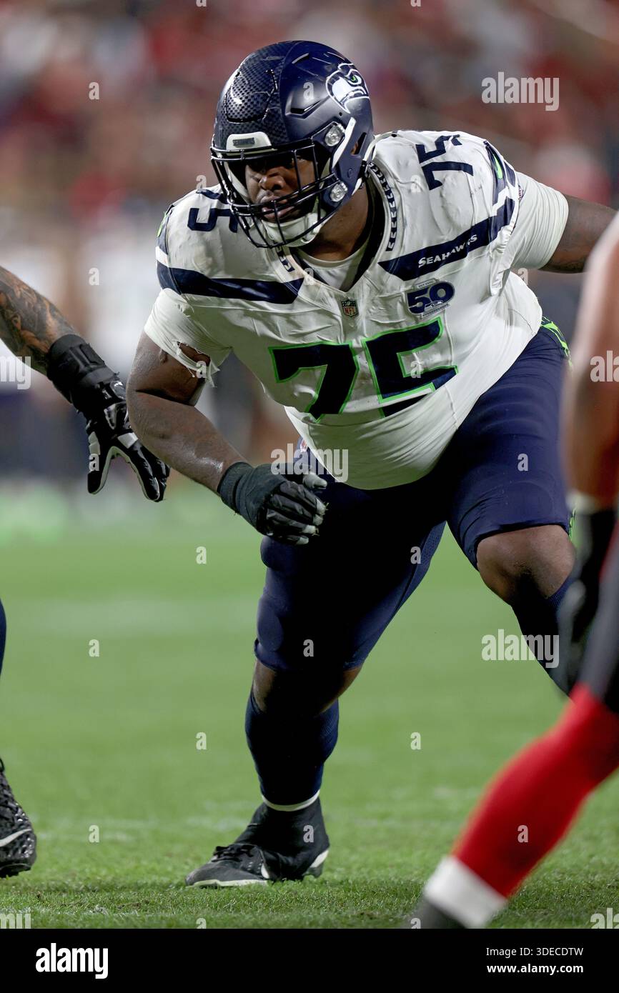 Seattle Seahawks guard Anthony Bradford (75) blocks during an NFL ...