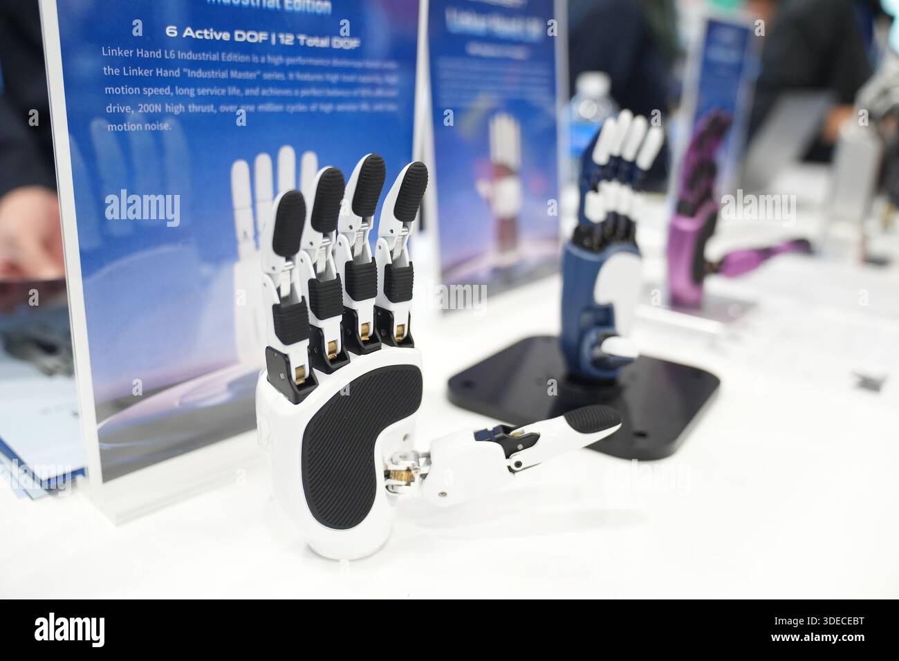 A Linker Hand L6 from LINKERBOT sits on display during the CES tech ...