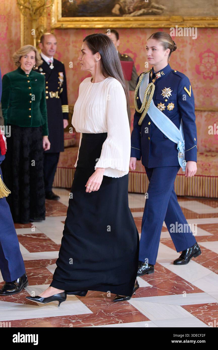 Queen Letizia of Spain and Crown Princess Leonor of Spain attend the ...