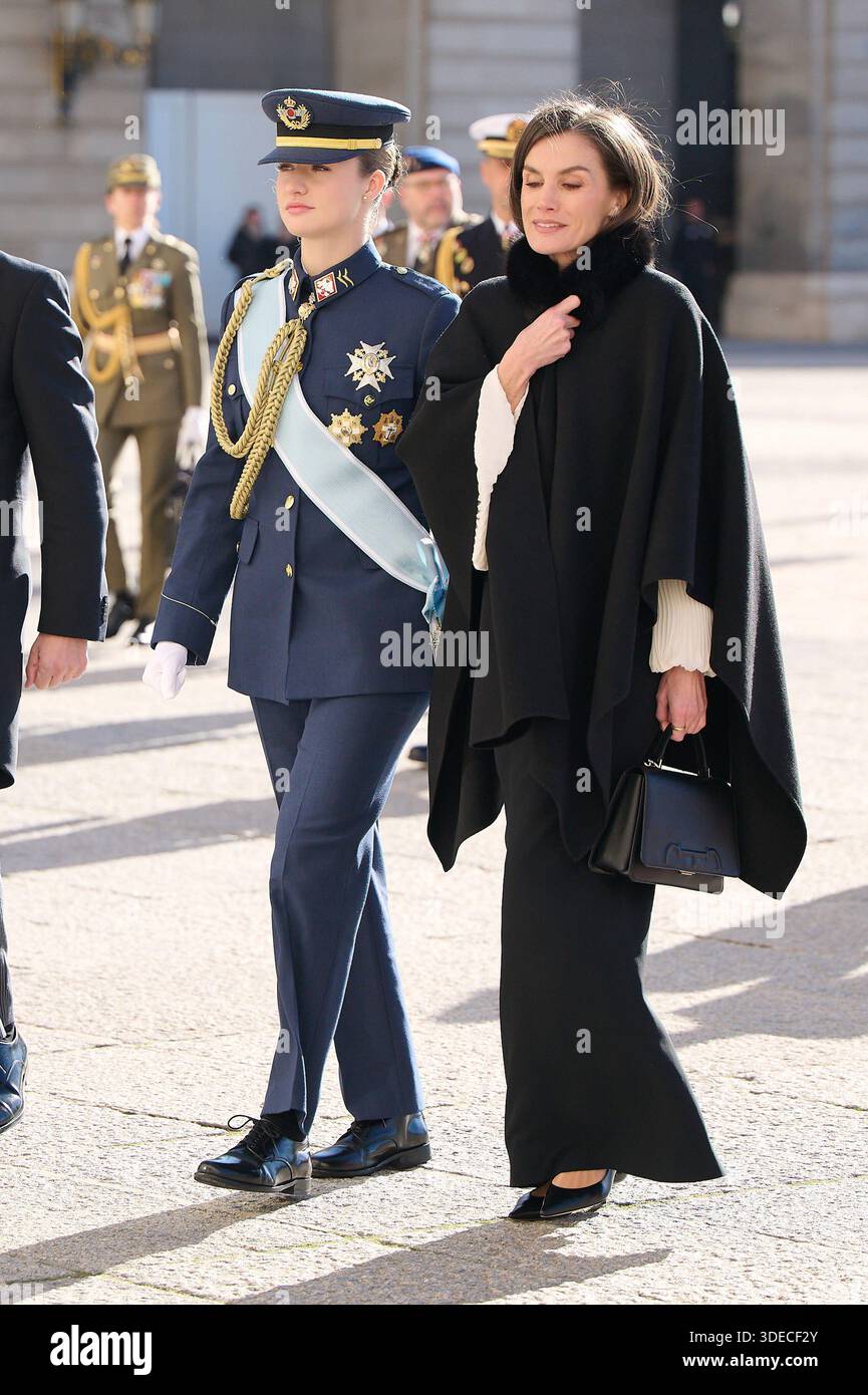 Queen Letizia of Spain and Crown Princess Leonor of Spain attend the ...