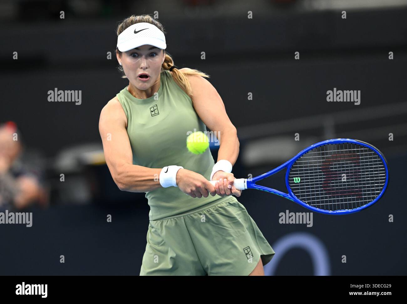 Anna Kalinskaya of Russia in action against Jessica Pegula of the ...