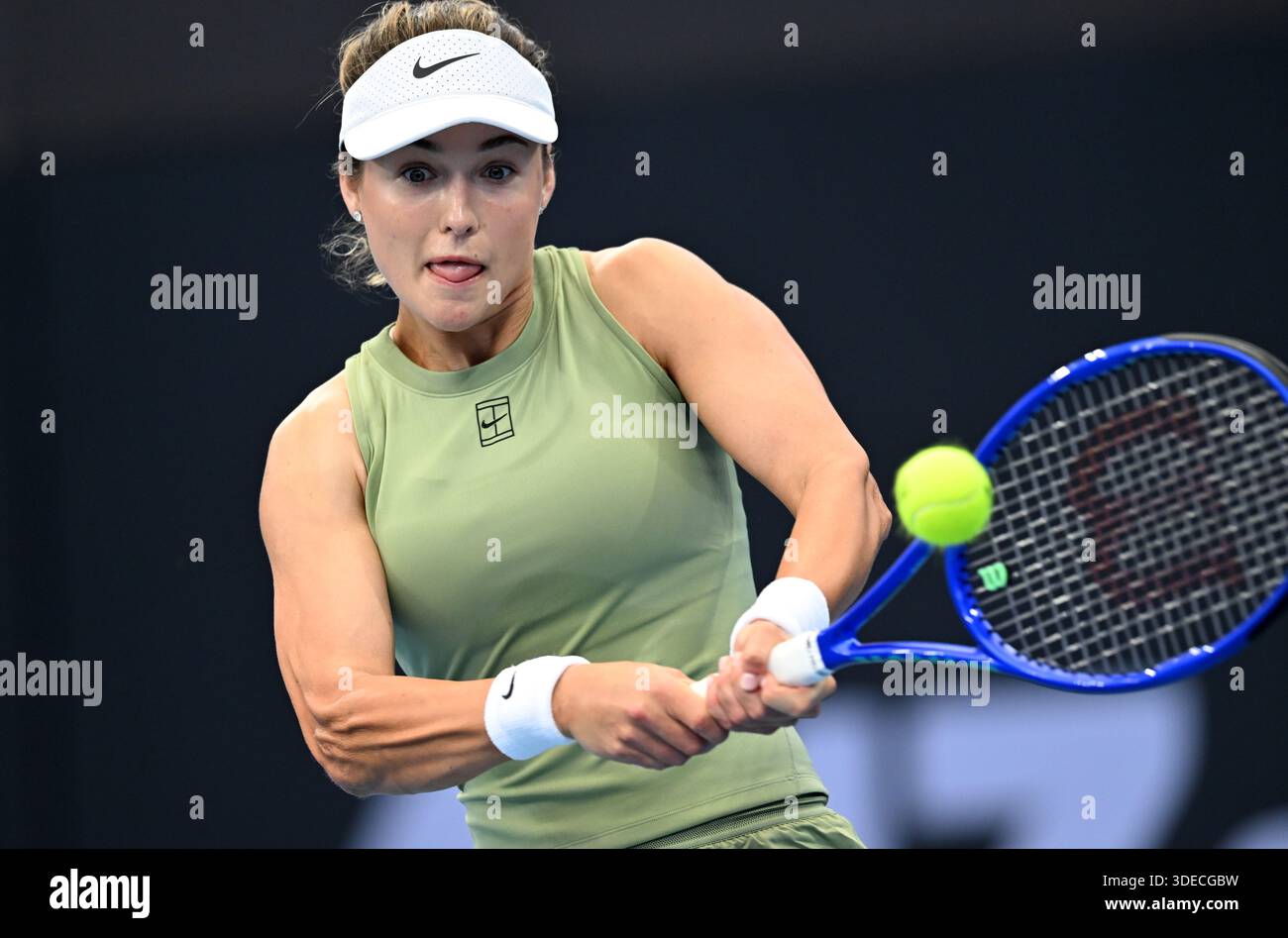 Anna Kalinskaya of Russia in action against Jessica Pegula of the ...