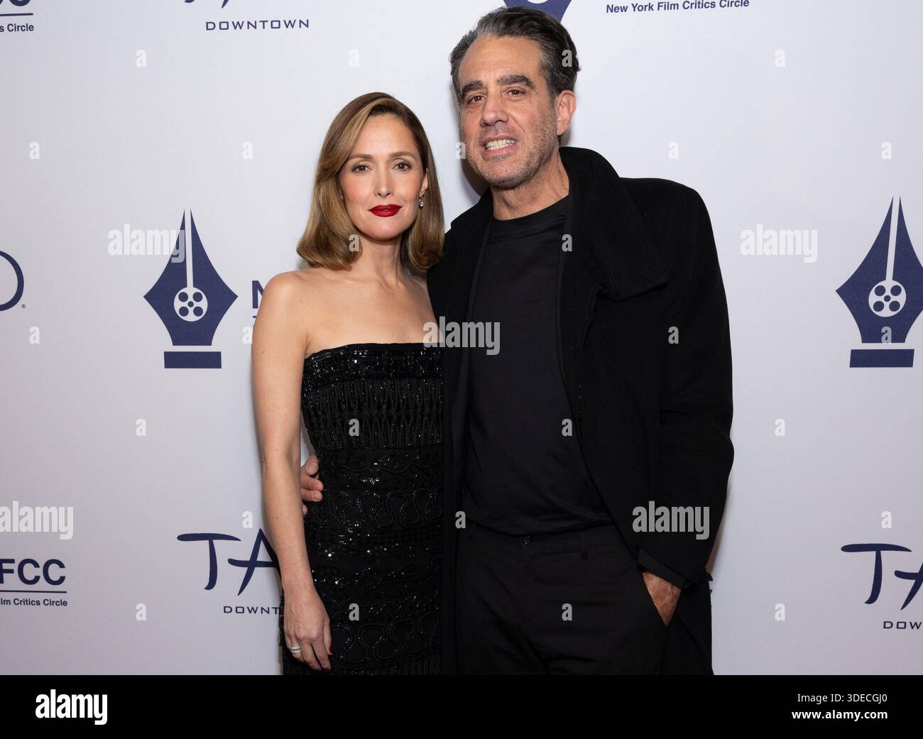 Rose Byrne, left, and Bobby Cannavale attend the New York Film Critics ...