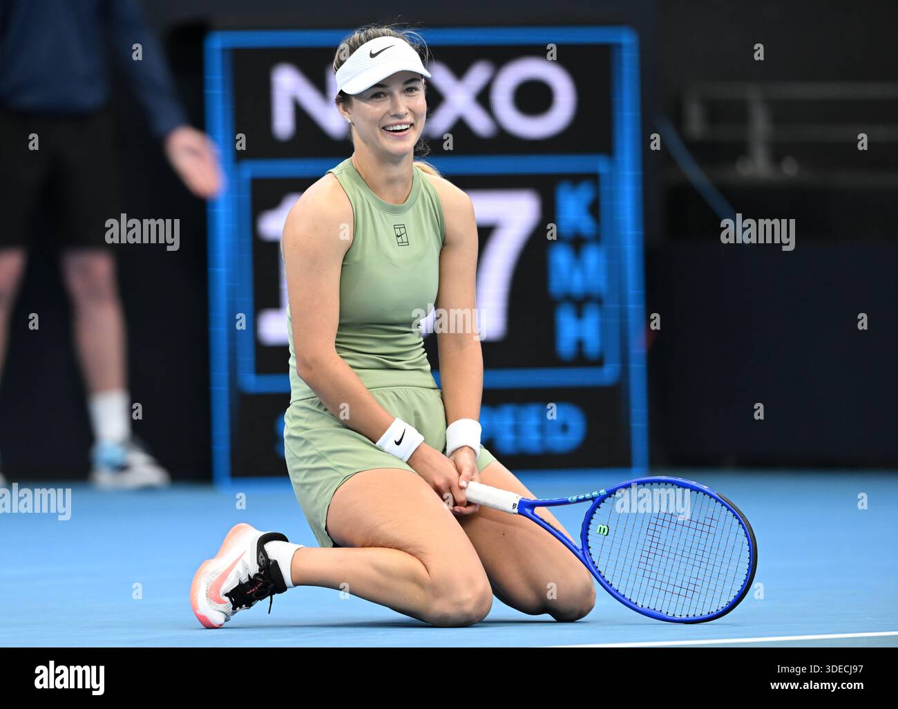 Anna Kalinskaya of Russia reacts against Jessica Pegula of the United ...