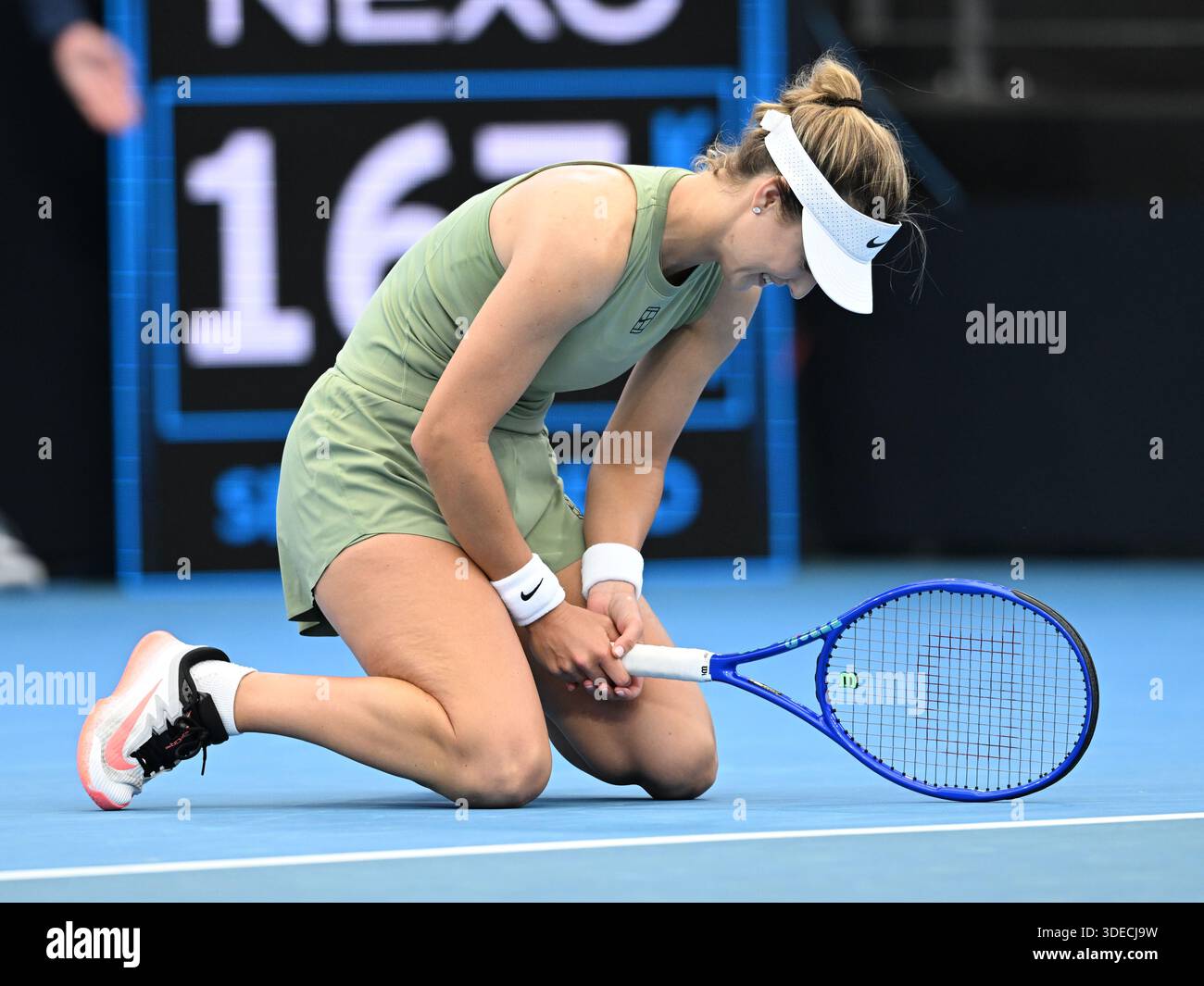 Anna Kalinskaya of Russia reacts against Jessica Pegula of the United ...