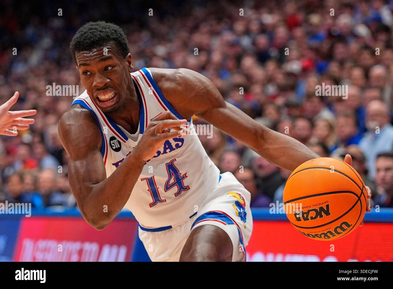 Kansas guard Melvin Council Jr. drives during the first half of an NCAA ...