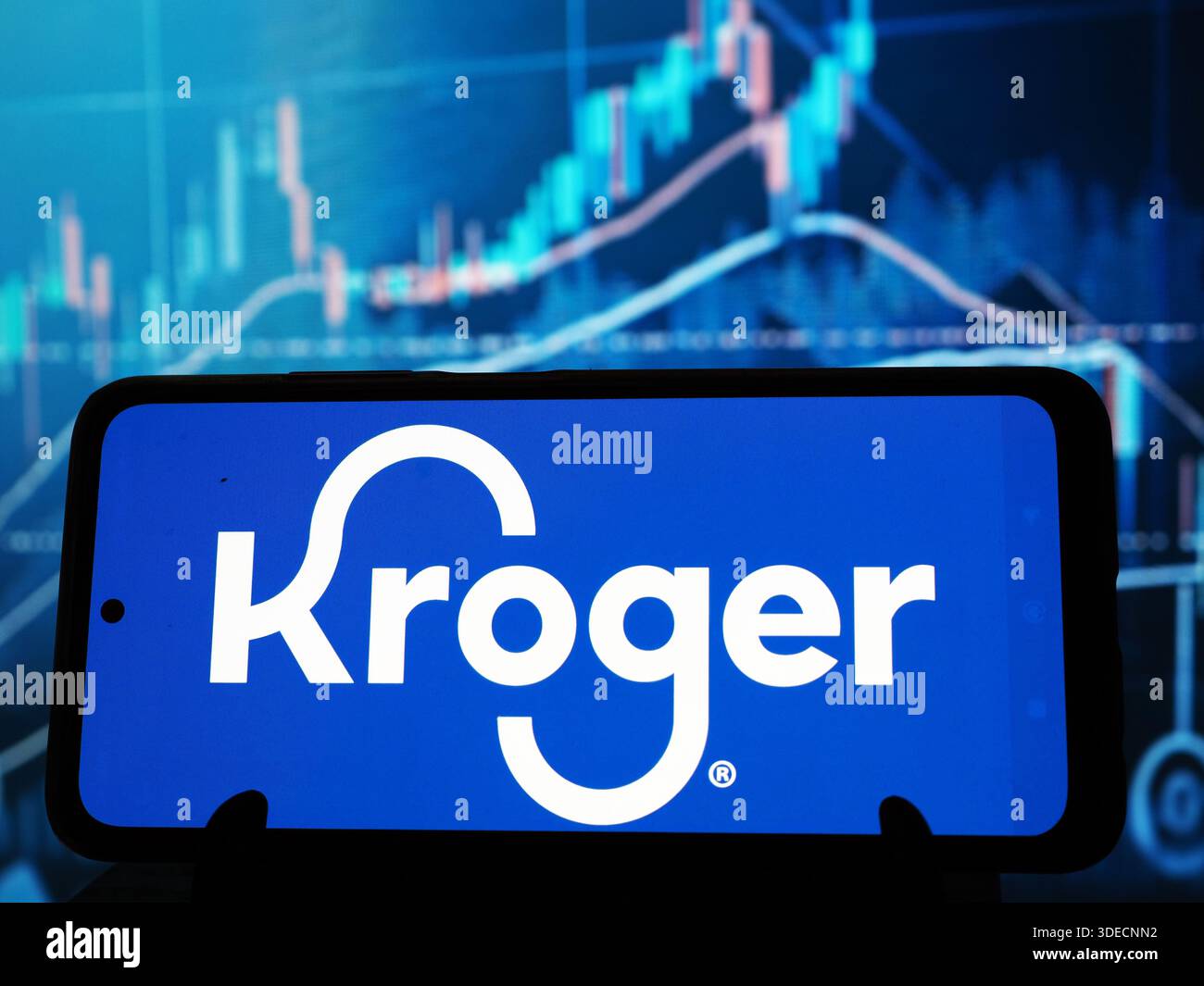 In this photo illustration, The Kroger Co. logo seen displayed on a ...