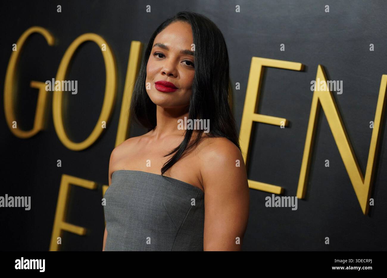 Tessa Thompson arrives at the Golden Globes Golden Eve on Tuesday, Jan ...