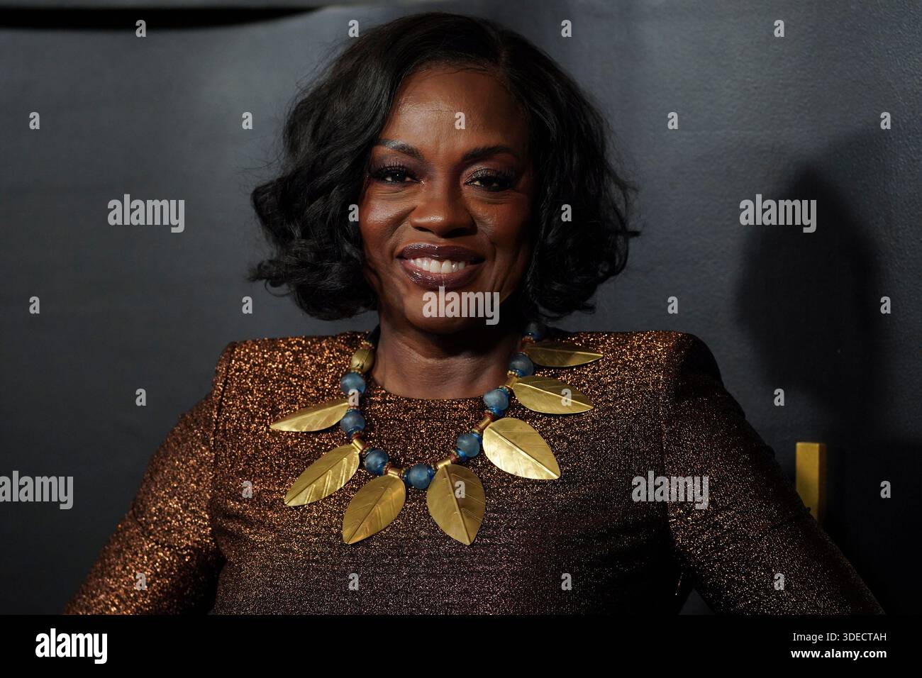 Viola Davis arrives at the Golden Globes Golden Eve on Tuesday, Jan. 6 ...