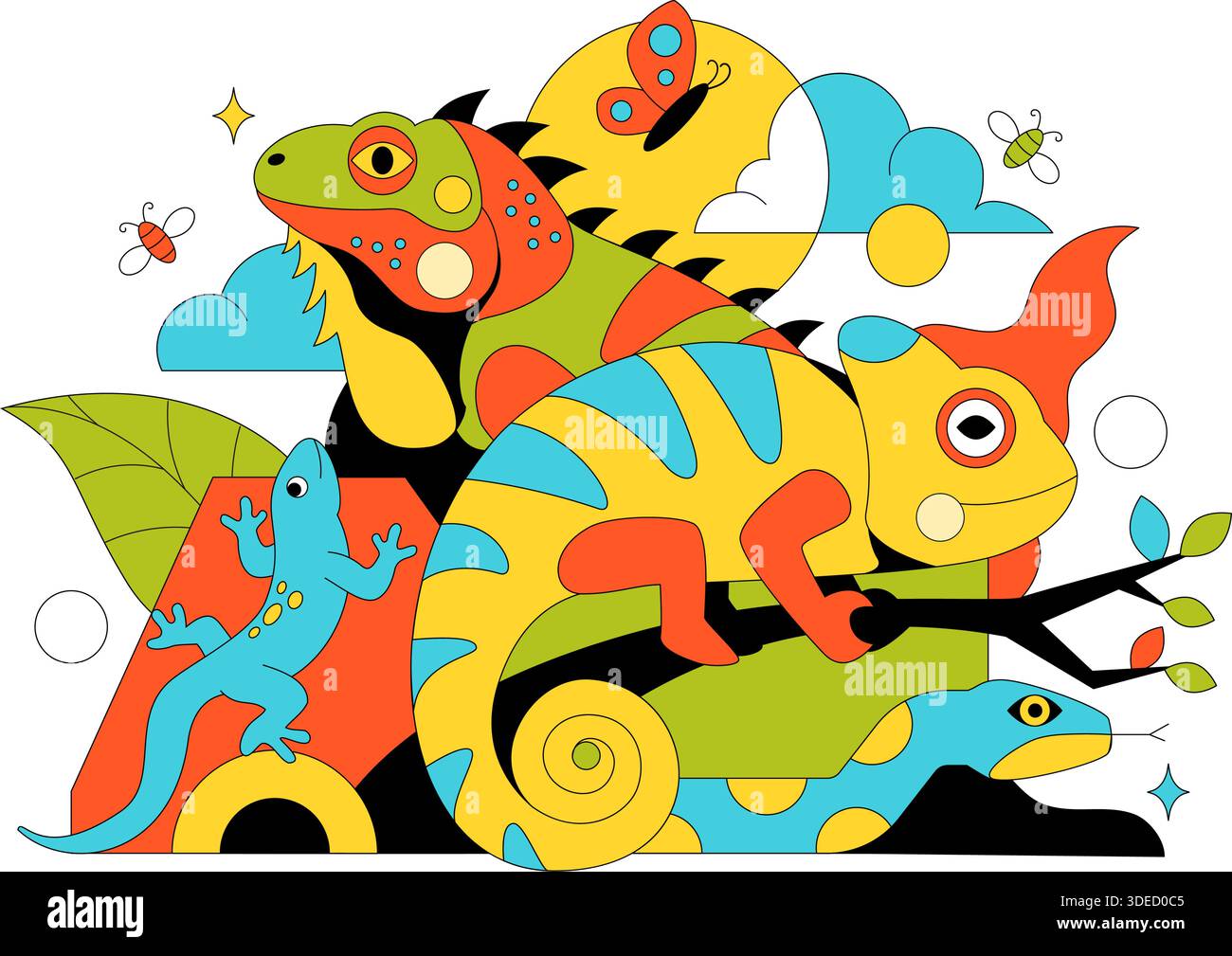 Reptile Vector Illustration Featuring Detailed Scales And Natural ...
