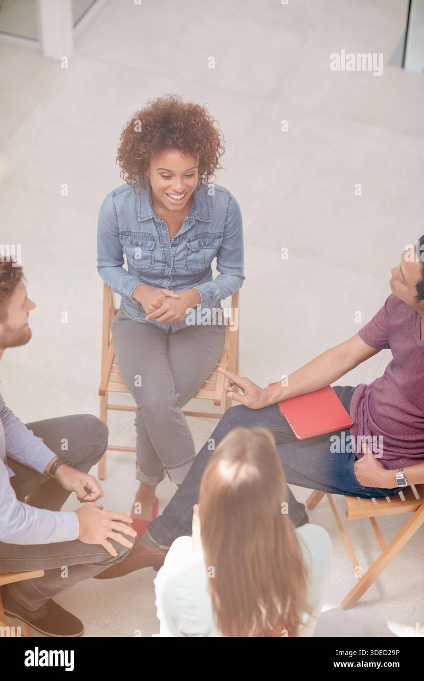 Above media agency people hi-res stock photography and images - Alamy