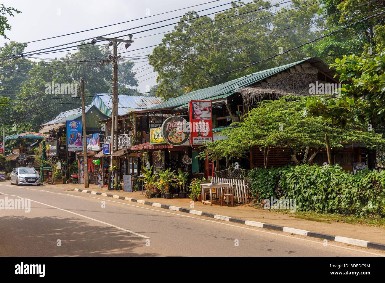 Street Scene with Shops and Cafés in Sigiriya, Sri Lanka Stock Photo ...