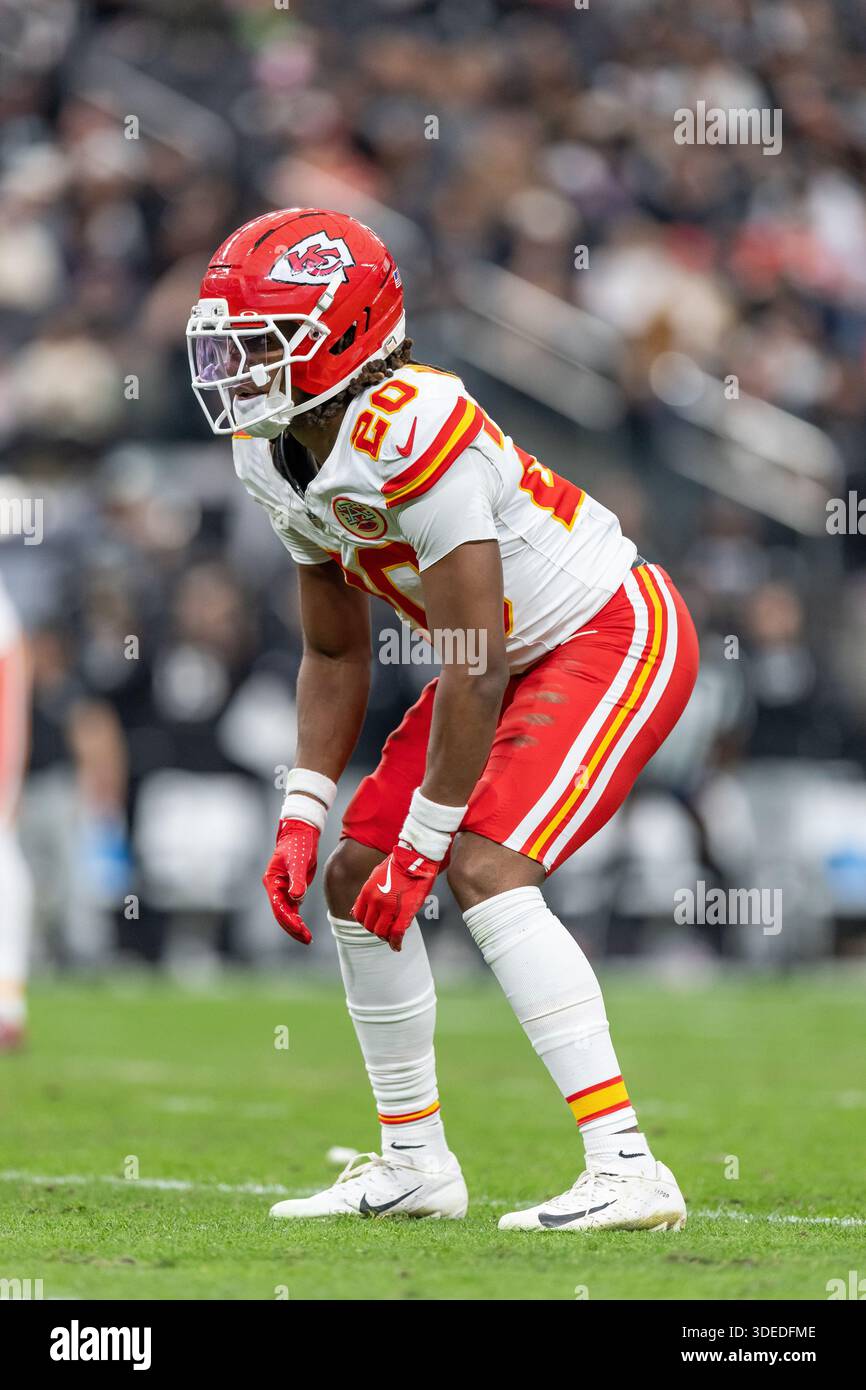 Kansas City Chiefs defensive back Nohl Williams (20) against the Las ...