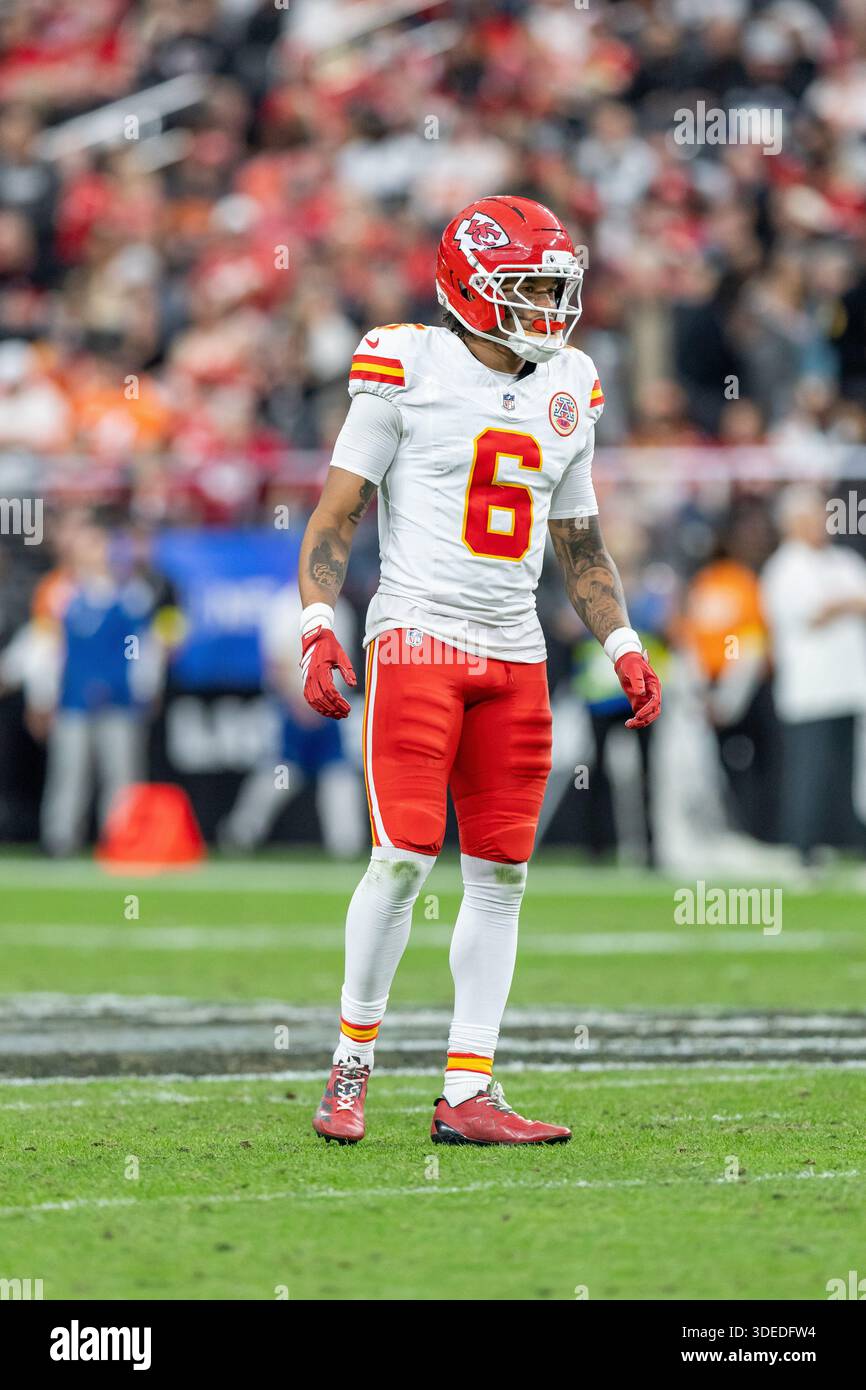 Kansas City Chiefs safety Bryan Cook (6) against the Las Vegas Raiders ...
