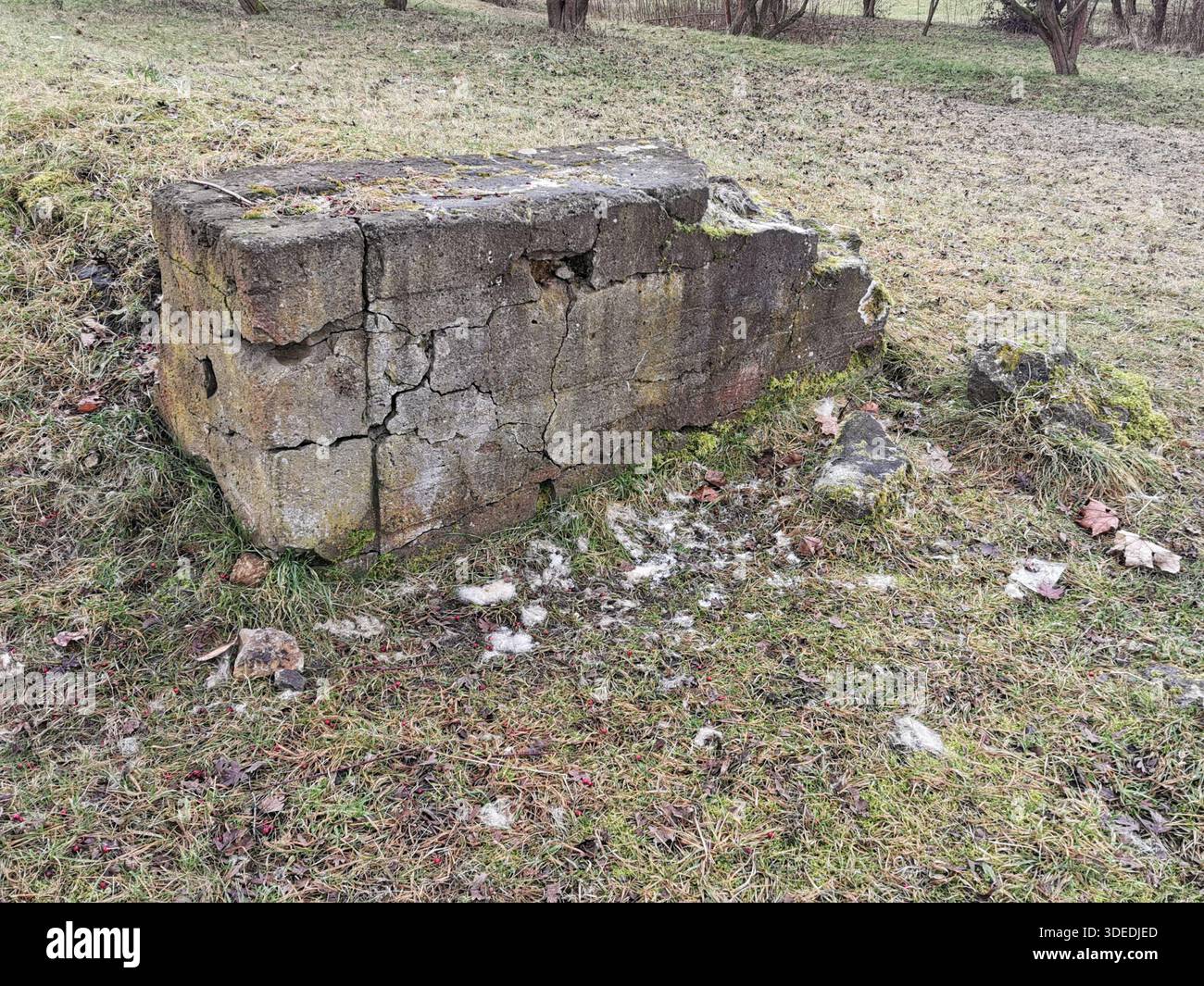 Ruins of former buildings at Płaszów Concentration Camp in Kraków, a ...