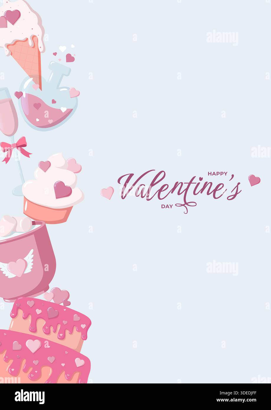 Pink valentines day cupcake Stock Vector Images - Alamy