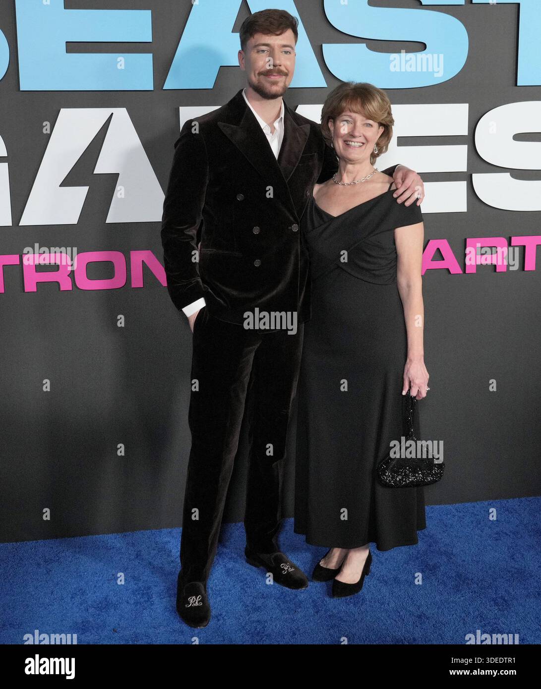 (L-R) Jimmy Donaldson aka MrBeast and Sue Donaldson at the BEAST GAMES ...