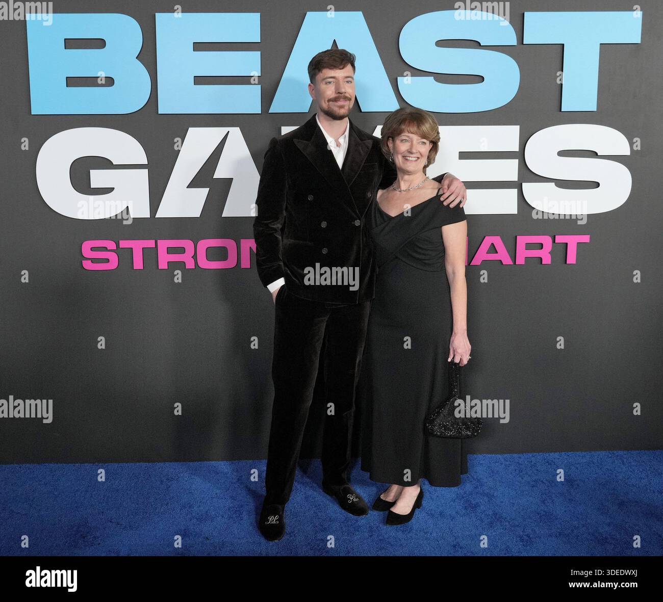 (L-R) Jimmy Donaldson aka MrBeast and Sue Donaldson at the BEAST GAMES ...