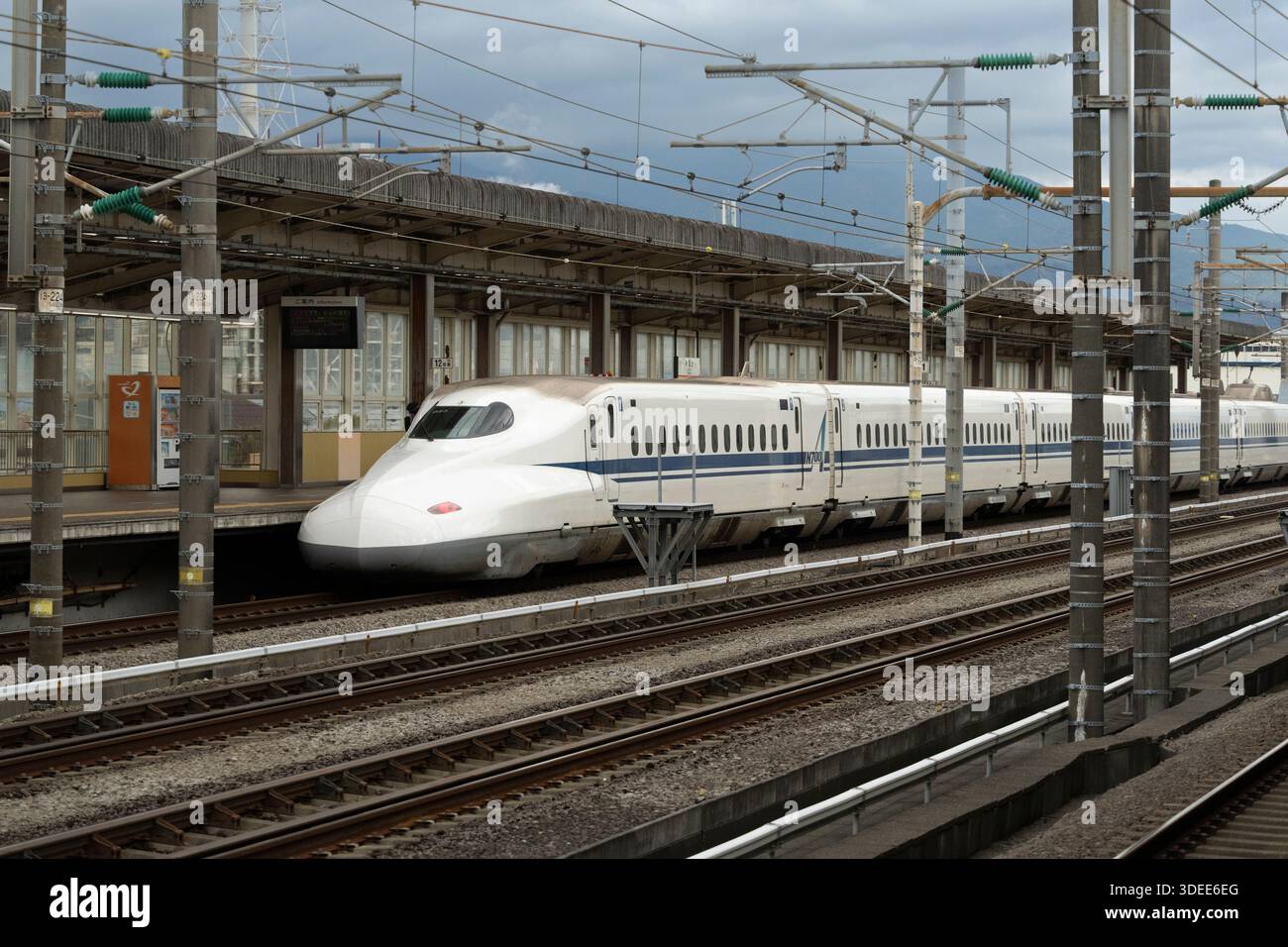 Shinkansen N700 series train at Shin-Fuji Station, Japan, ready for ...