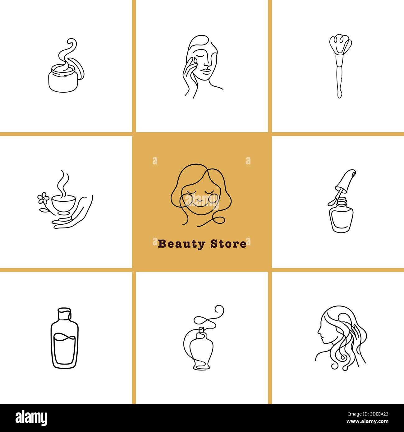Self care line art Cut Out Stock Images & Pictures - Alamy